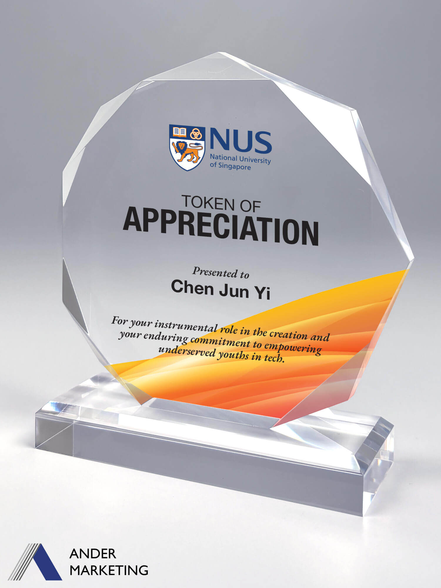 Acrylic Trophies & Plaques | Ander Marketing Singapore | All pricing ...