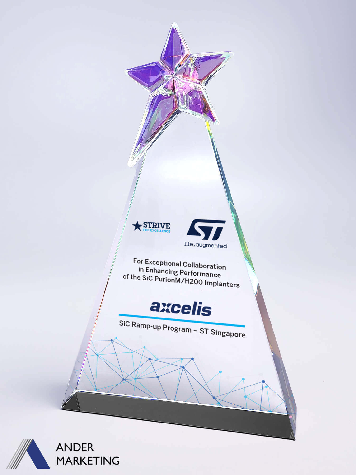 CA-253 Crystal Trophy Award | Ander Marketing Singapore