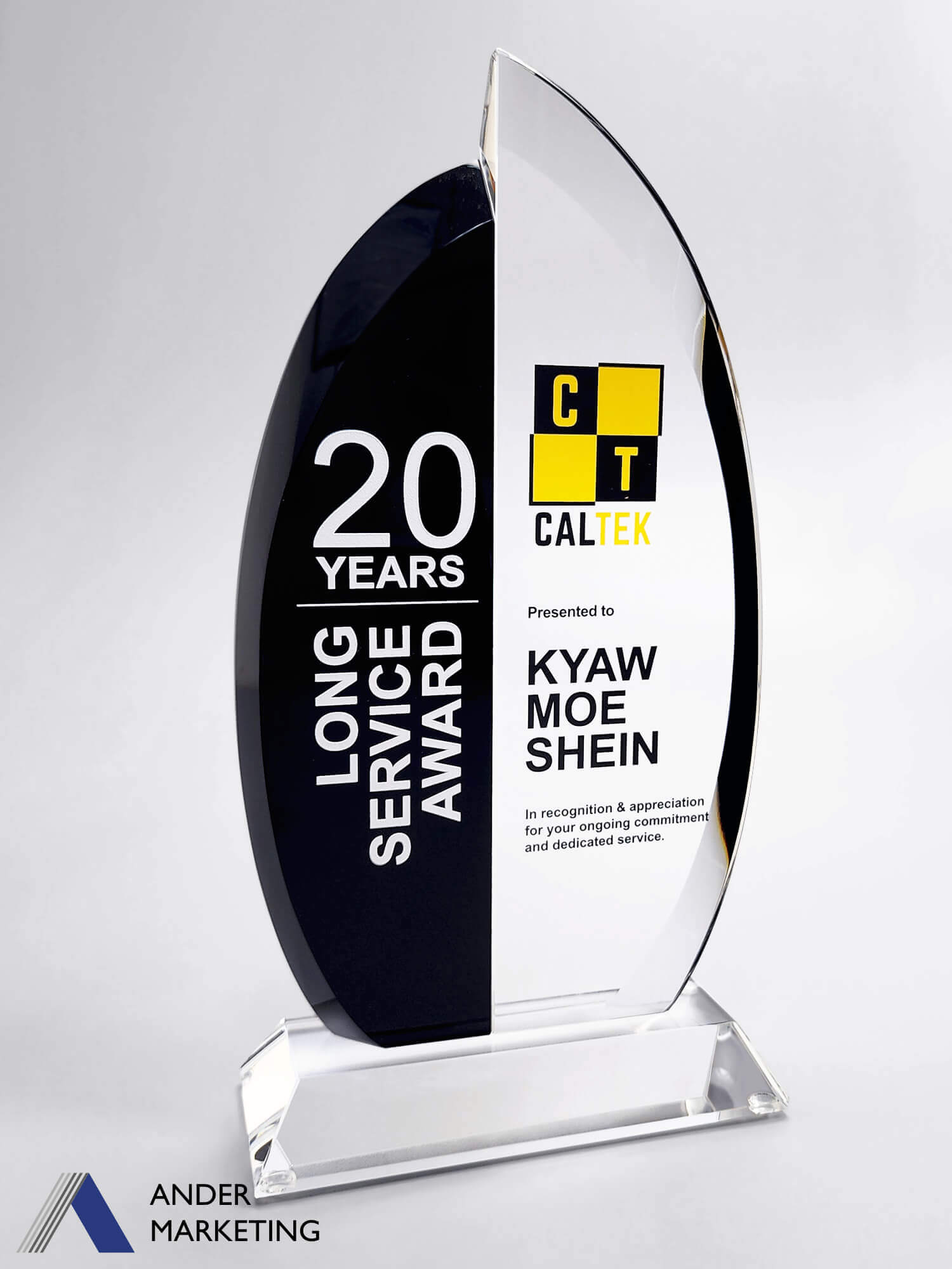 CA-260 Crystal Trophy Award | Ander Marketing Singapore