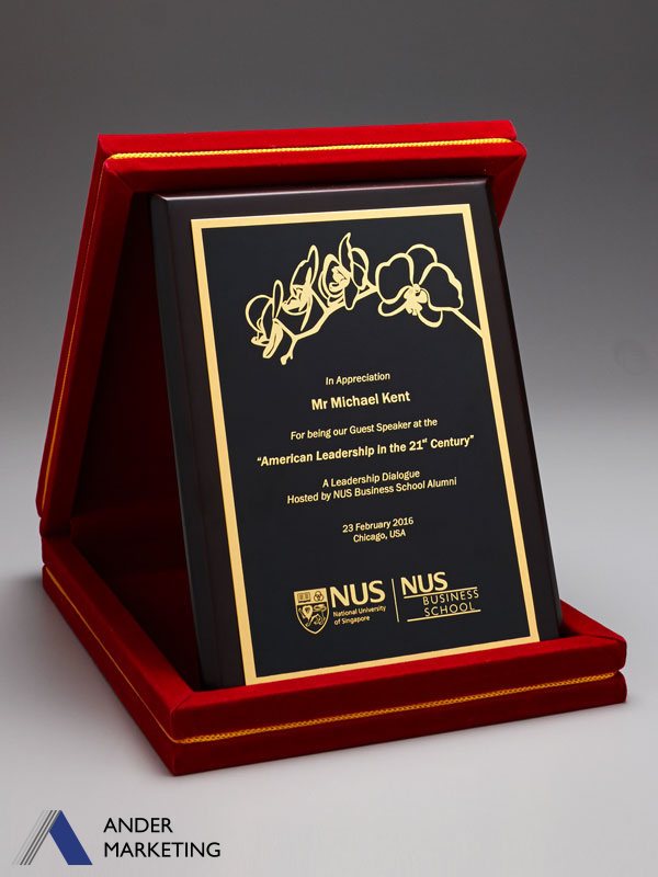 PVB-02_ORCHID Velvet Box Plaques | Ander Marketing Singapore